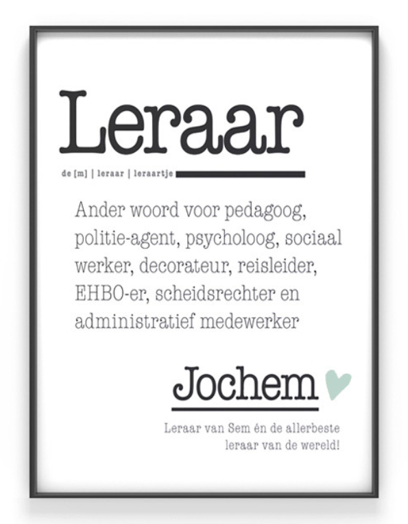 Posters voor Juf en Meester - Bedank Posters | Printcandy